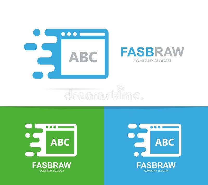Fast Browser Logo Combination. Speed Web Page Symbol or Icon. Unique ...