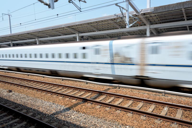 Fast Bullet Train Passes at a High Speed Stock Photo - Image of ...