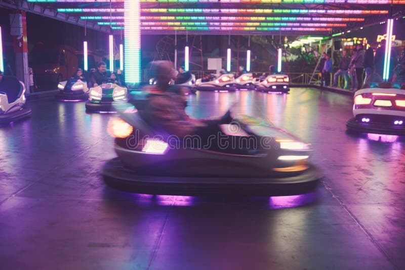 Fast Bumper Cars editorial photography. Image of funfair - 144709497