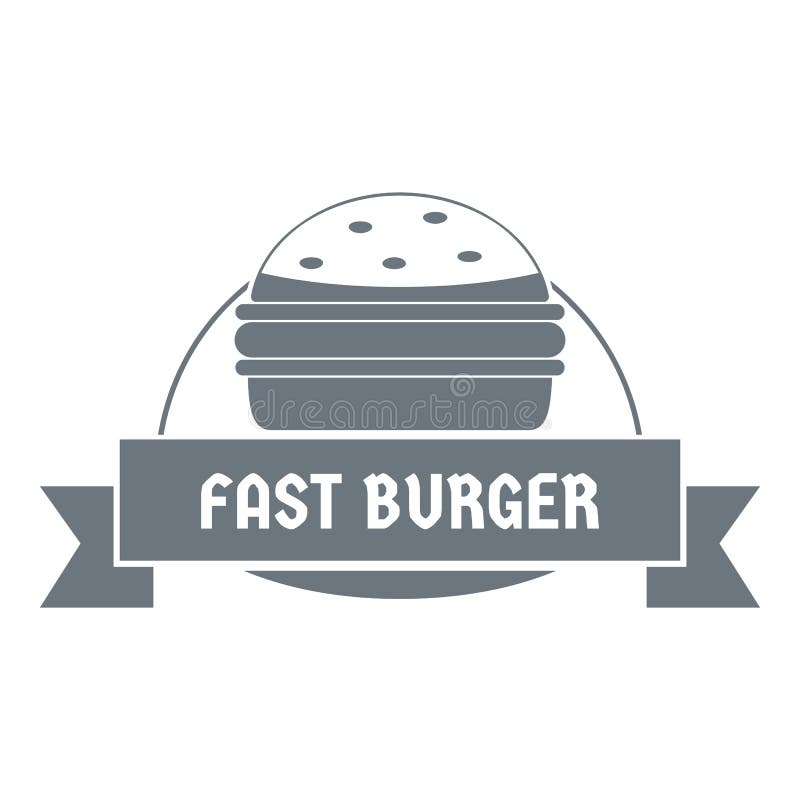 Fast Burger Logo, Simple Gray Style Stock Vector - Illustration of ...