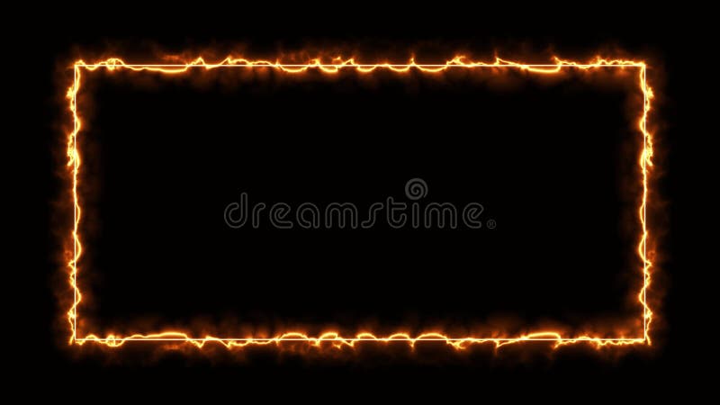 Burning Fire Line Frame on Black Background Stock Footage - Video of ...