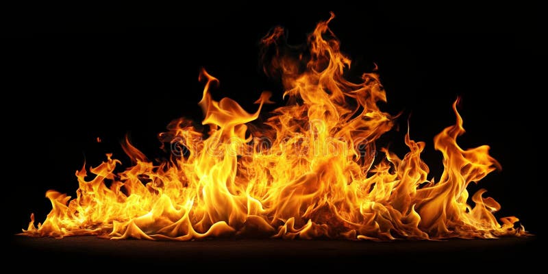 Fast Burning Flame on Black Background AI-Created Content Stock ...