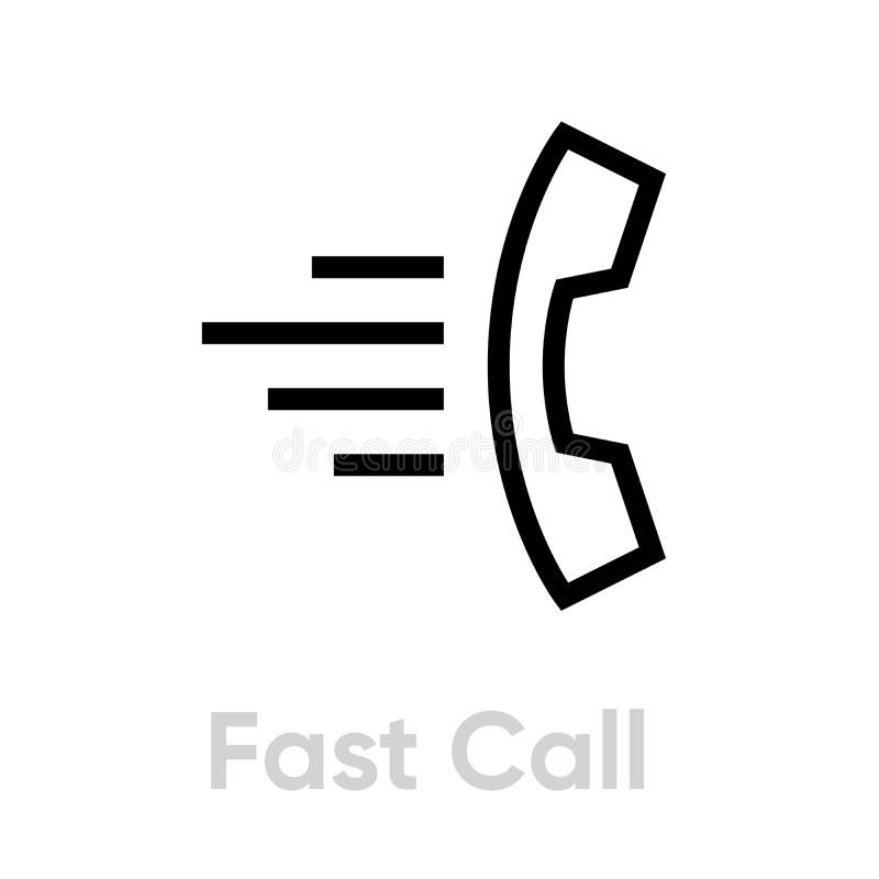 Fast Call Icon. Editable Line Vector Stock Vector - Illustration of ...