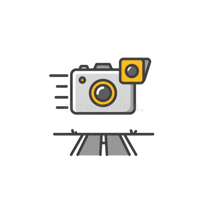 Fast Camera Icon on Road Illustration Stock Illustration - Illustration ...
