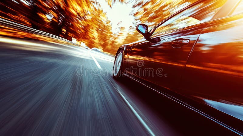 Fast Car Driving on Road with Motion Blur, Capturing Sense of Speed and ...