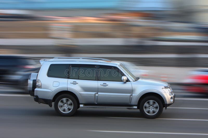 Fast car on the road stock photo. Image of motion, highway - 13038770