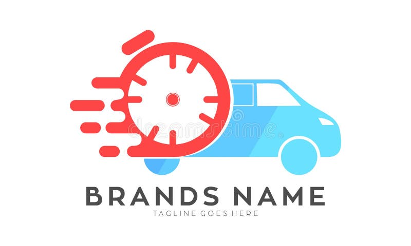 Fast Car with Timer Vector Logo Stock Illustration - Illustration of ...
