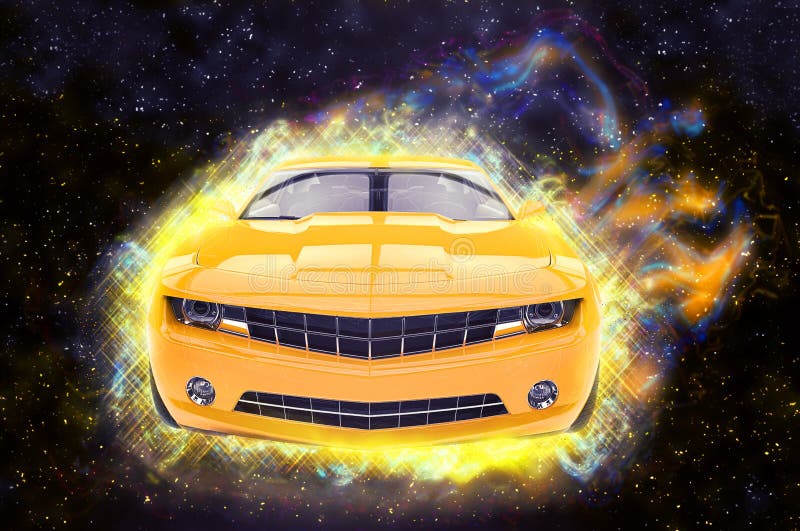 Fast Car Yellow - Starglow stock illustration. Illustration of racing ...