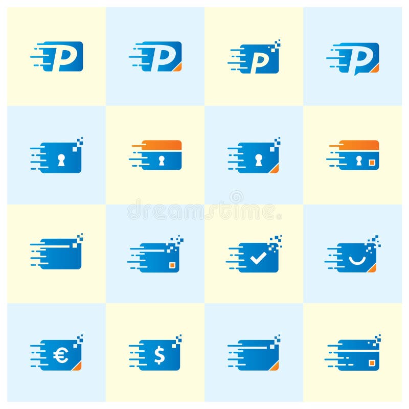 Fast Card Logo Icon Design Template Set Stock Vector - Illustration of ...