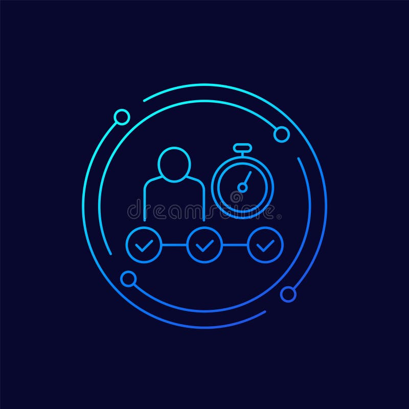 Fast Career Development Icon, Linear Design Stock Illustration ...