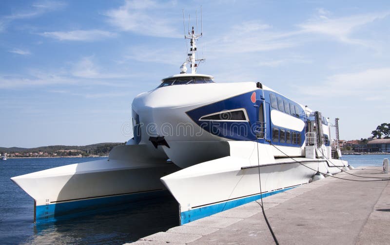 Fast catamaran boat stock image. Image of istra, travel - 26362131