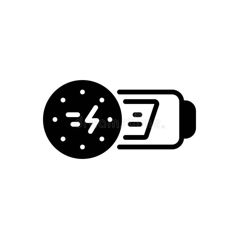Black Solid Icon for Fast Charge, Charge and Battery Stock Vector ...