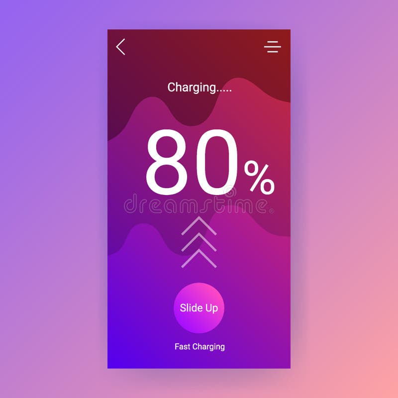 Fast Charging User Interface Battery Indicator Stock Vector ...
