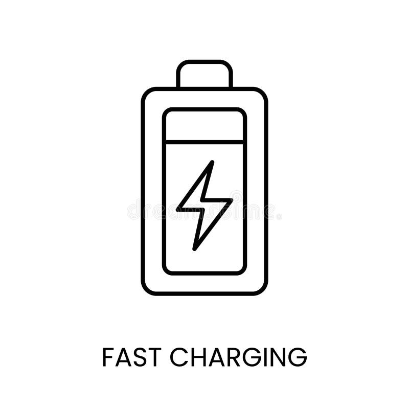 Fast Charging Vector Line Icon with Editable Stroke, for Packaging ...