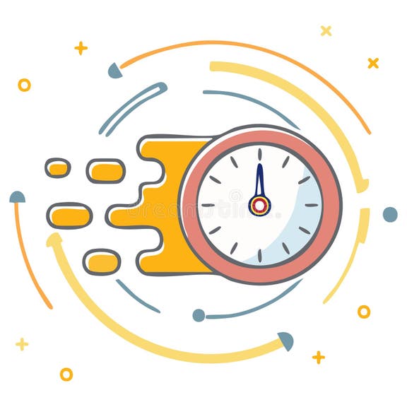 Fast Clock and Motion Lines Symbolize Speed and Efficiency Stock ...