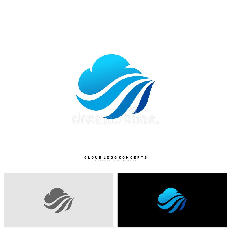 Fast Cloud Logo Design Concept Vector. Tech Cloud Logo Template Vector Stock Illustration ...