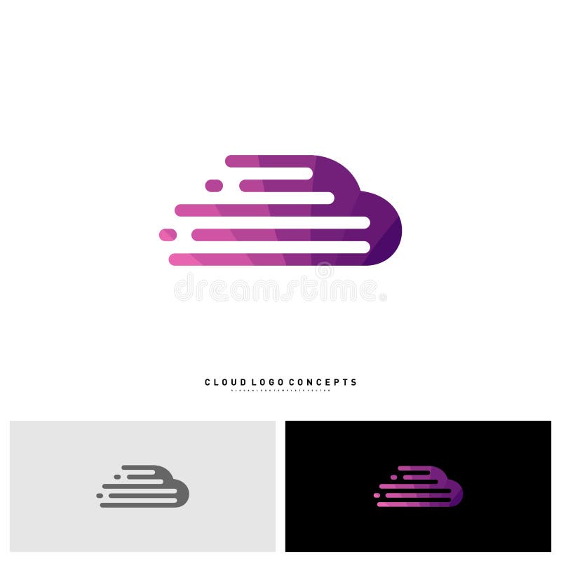 Fast Cloud Logo Design Concept Vector. Tech Cloud Logo Template Vector ...