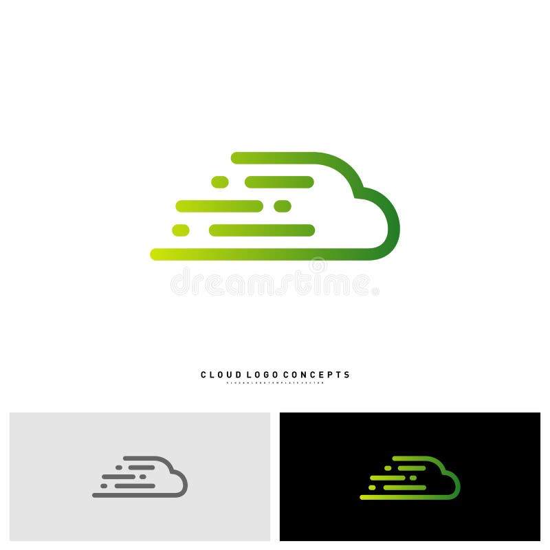 Fast Cloud Logo Design Concept Vector. Tech Cloud Logo Template Vector ...