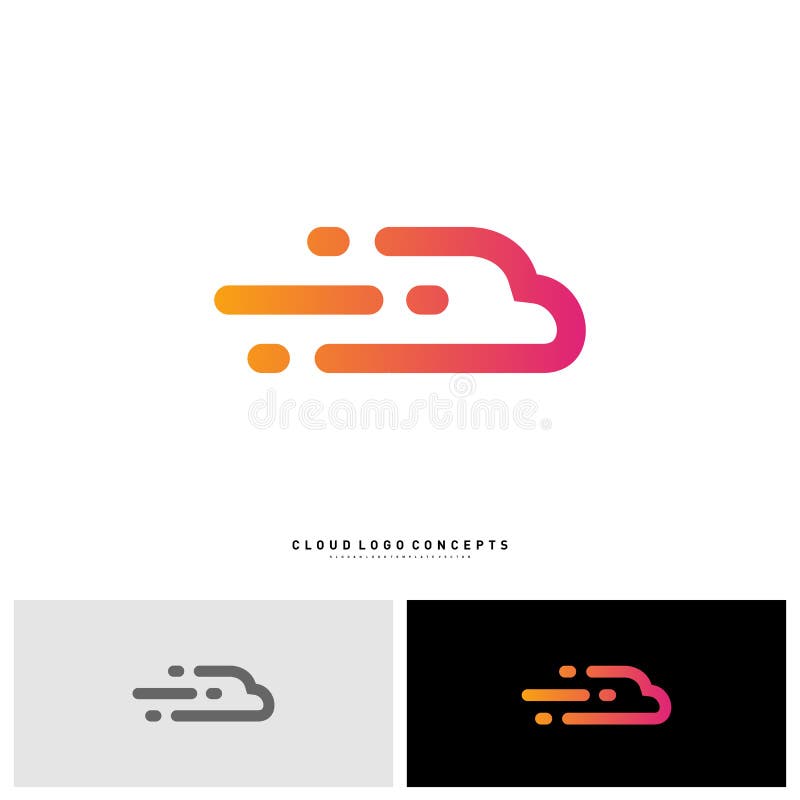 Fast Cloud Logo Design Concept Vector. Tech Cloud Logo Template Vector ...