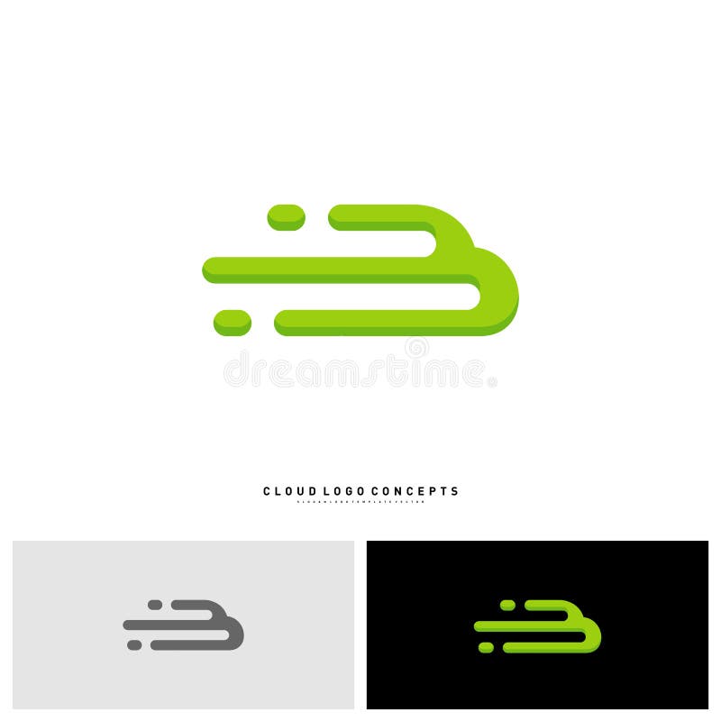 Fast Cloud Logo Design Concept Vector. Tech Cloud Logo Template Vector ...