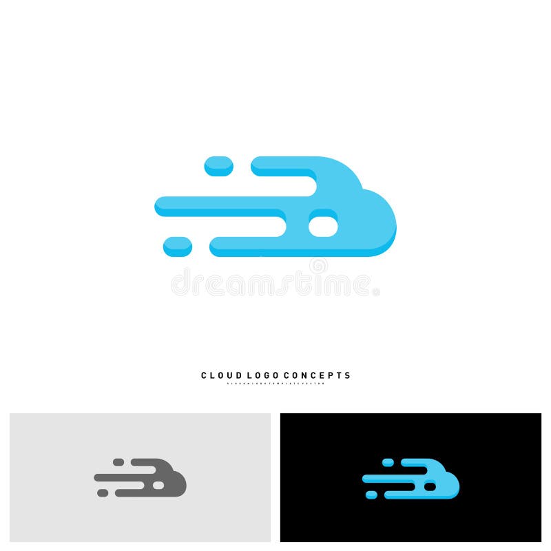 Fast Cloud Logo Design Concept Vector. Tech Cloud Logo Template Vector ...