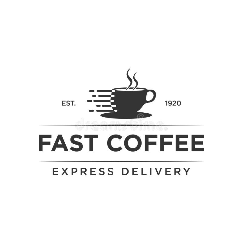Fast Coffee Logo Design, Food Service Delivery, Creative Template for ...