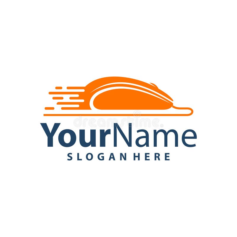 Fast Computer Mouse Logo Design Vector Illustration. Mouse Logo Concept ...