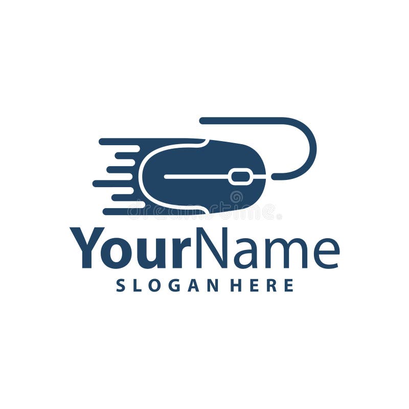 Fast Computer Mouse Logo Design Vector Illustration. Mouse Logo Concept ...