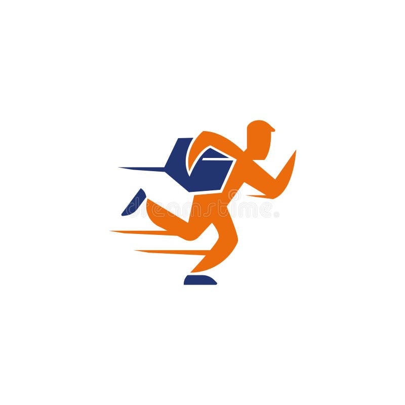 Fast Courier Running Delivery Order Service Food Package Box Logo Stock ...