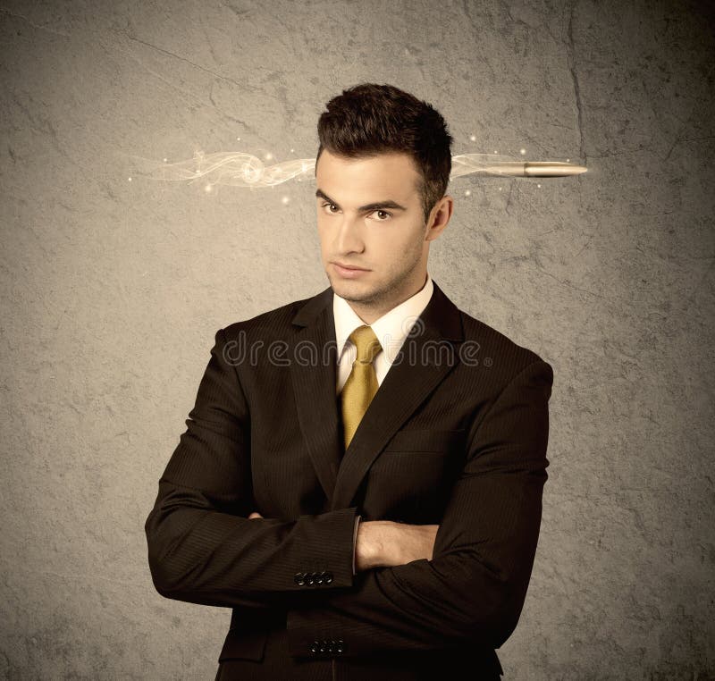 Fast Creative Sales Guy with Smoking Bullet Stock Photo - Image of ...
