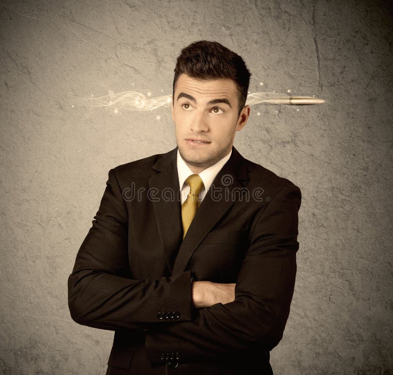 Fast Creative Sales Guy with Smoking Bullet Stock Image - Image of ...