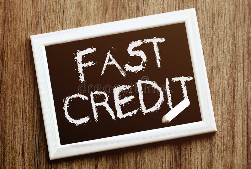 Fast Credit. Hand Writing with Copyspace for Text Stock Photo - Image ...