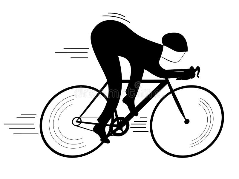 Simple Silhouette Fast Riding Bicycle Drawing Stock Illustrations – 17 ...