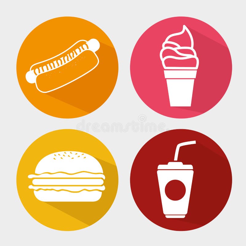 Fast and delicious food stock illustration. Illustration of cream ...