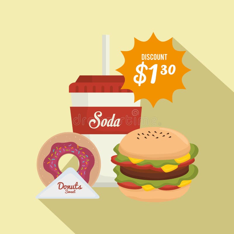 Fast and delicious food stock vector. Illustration of menu - 64354074