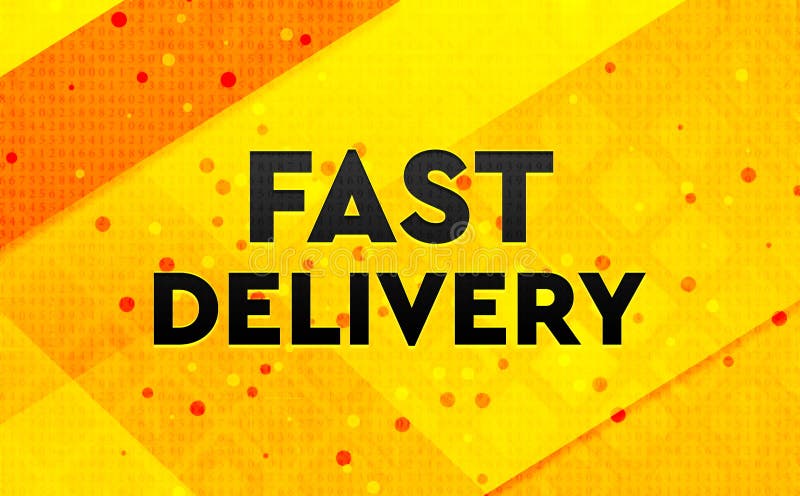 Fast Delivery Abstract Digital Banner Yellow Background Stock ...