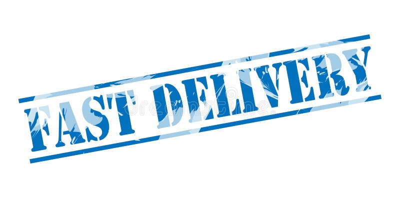 Fast delivery blue stamp stock illustration. Illustration of rubber ...