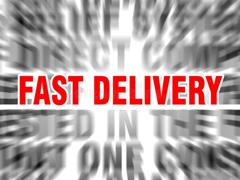 Fast delivery stock vector. Illustration of word, sign - 147614381