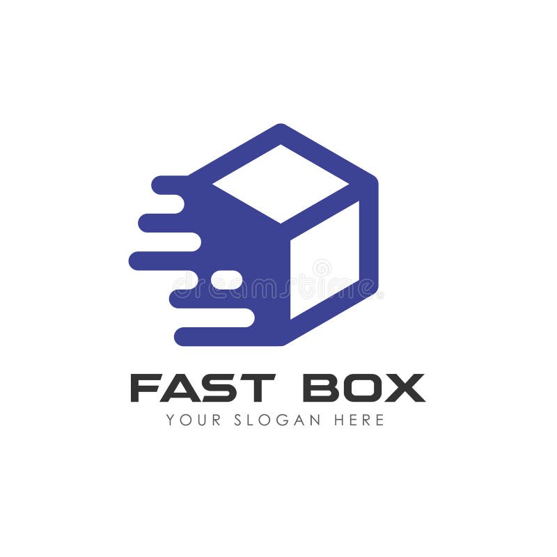 Fast Delivery Box Logo Design. Courier Logo Design Template Stock ...