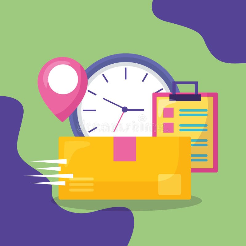 Fast delivery business stock illustration. Illustration of clock ...