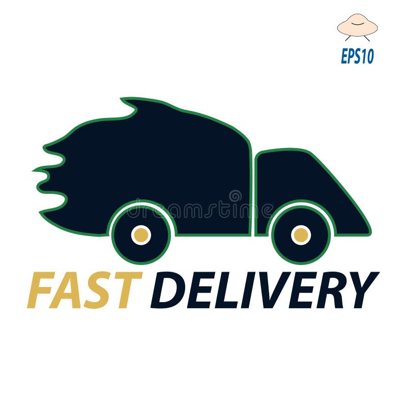 Fast Delivery Car Service. Delivery Goblin Style Car Logo Eps10 Vector ...