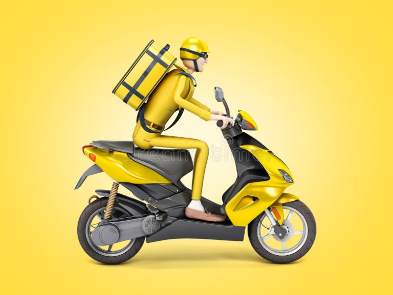 Fast Delivery Concept the Courier on a Motorcycle with Thermal Backpack ...