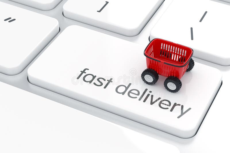 Fast delivery concept stock illustration. Illustration of courier ...