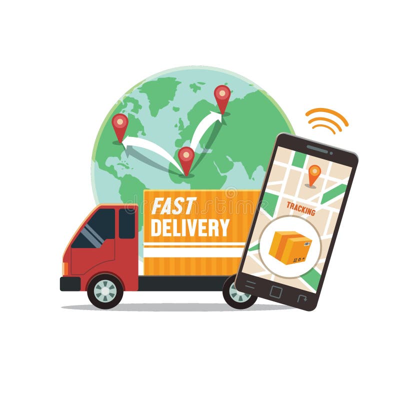 Fast Delivery Concept. Vector Illustration Decorative Design Stock ...