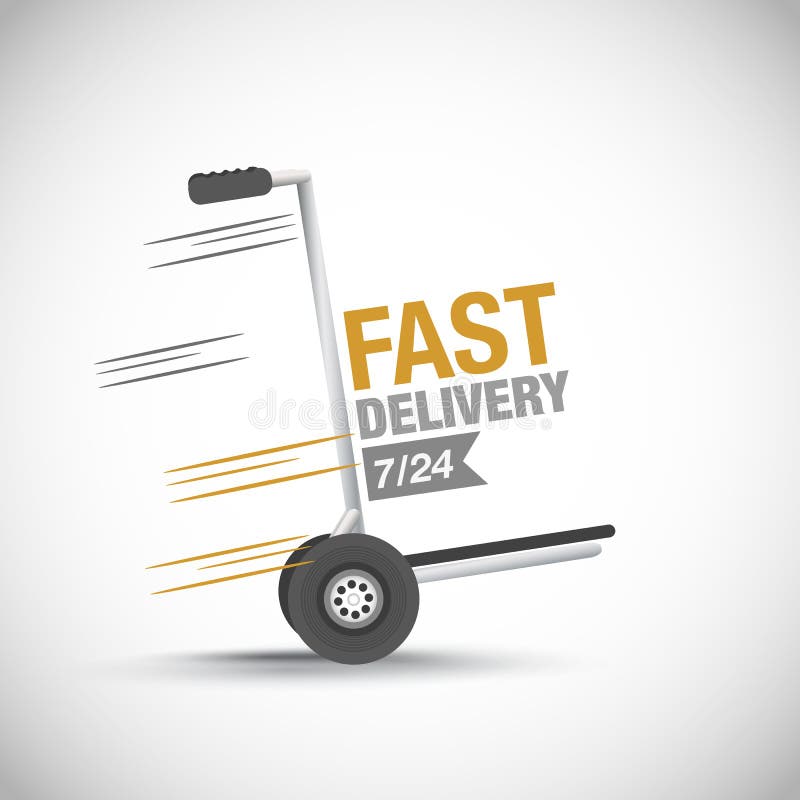 Fast delivery hand truck stock vector. Illustration of consignment ...