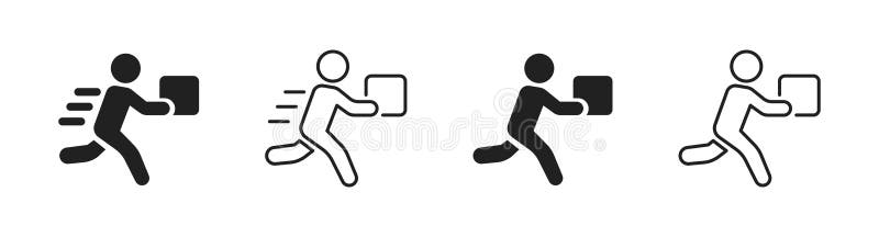 Fast Delivery Icon. Courier Symbol Set Stock Vector - Illustration of ...