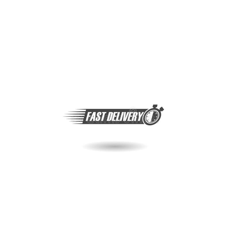 Fast Delivery Icon with Timer with Shadow Stock Vector - Illustration ...