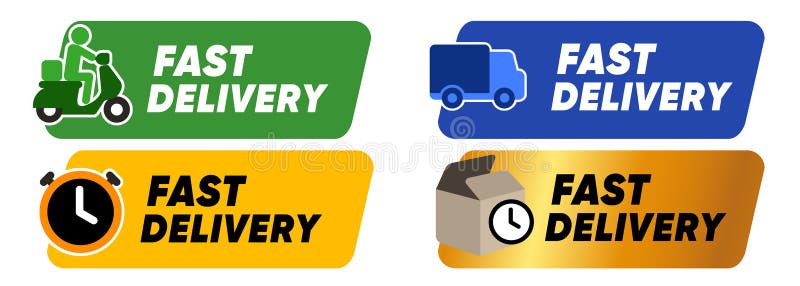 Fast Delivery Label Stamp Sticker Quick Express Shipping Design Set ...