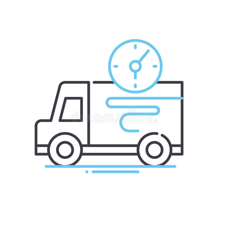 Fast Delivery Line Icon, Outline Symbol, Vector Illustration, Concept ...