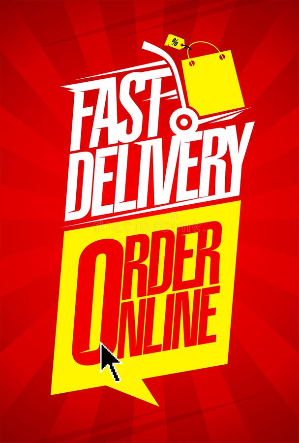 Fast Delivery, Order Online - Banner Design Stock Vector - Illustration ...